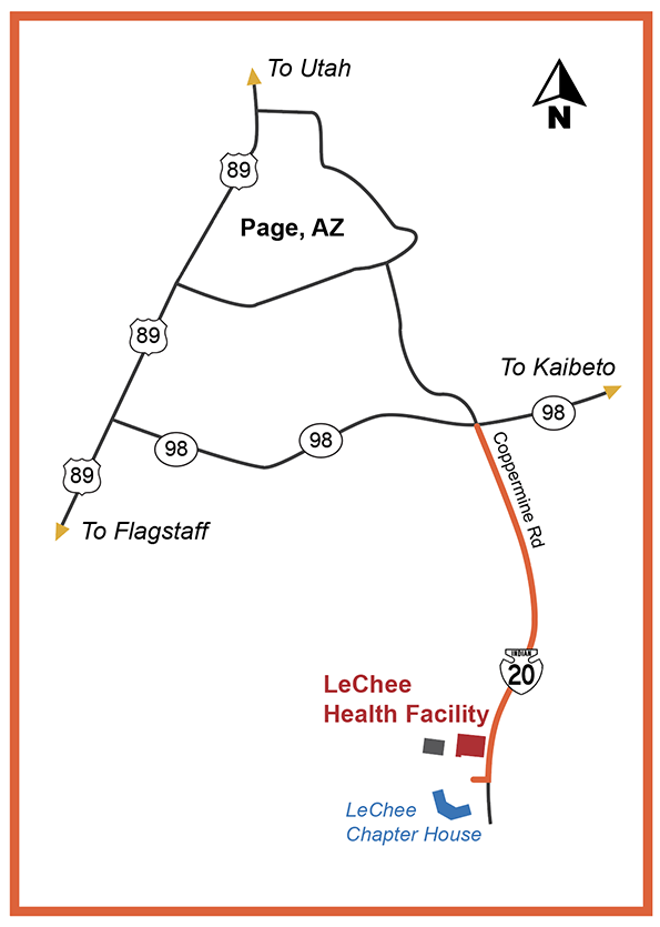 Location at LeChee Health Facility - Tuba City Regional Health Care